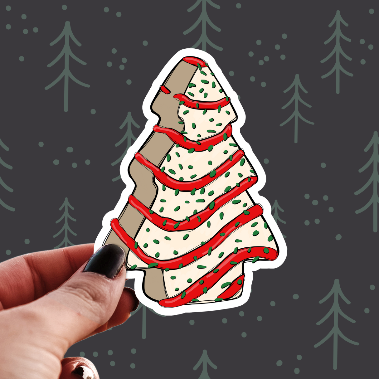 Christmas Tree Cake Sticker – Willow & Dagger Bookshoppe